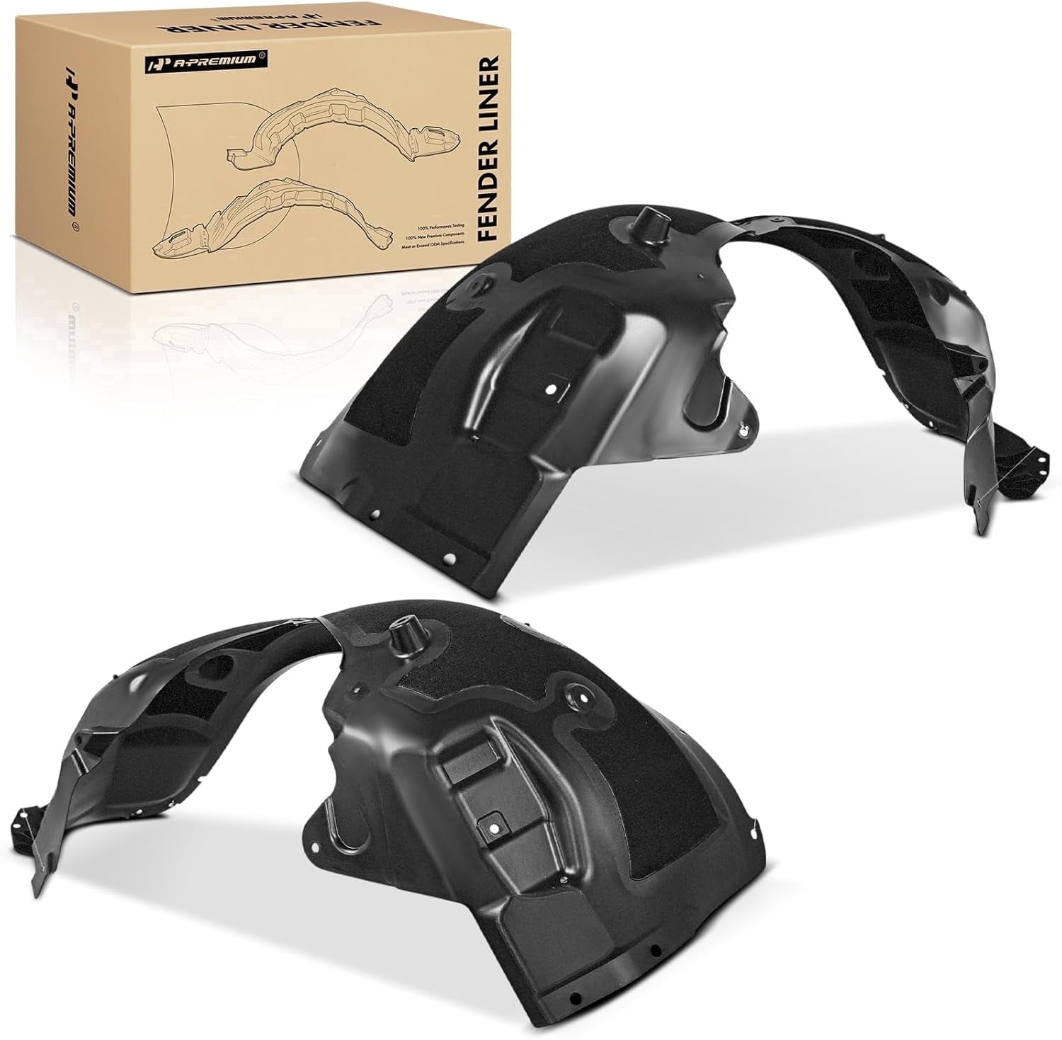 A-Premium Pair Front Inner Fenders Liner Splash Shield Set - Compatible ...