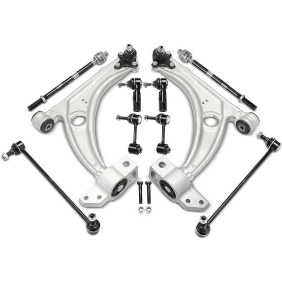A-Premium Set of 10, Front Lower Control Arm, Inner & Outer Tie Rod End ...