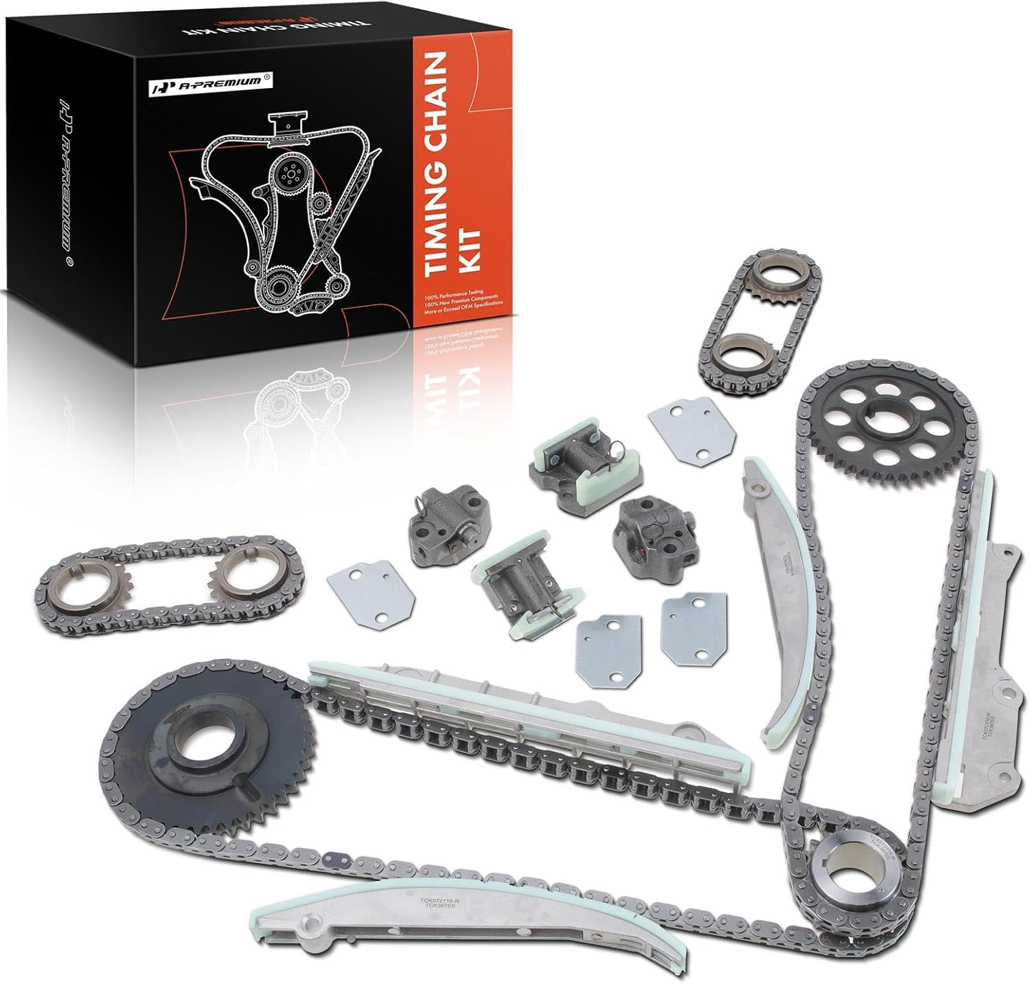 A-Premium Set of 19PCS Engine Timing Chain Kit W/Tensioner & Guide ...