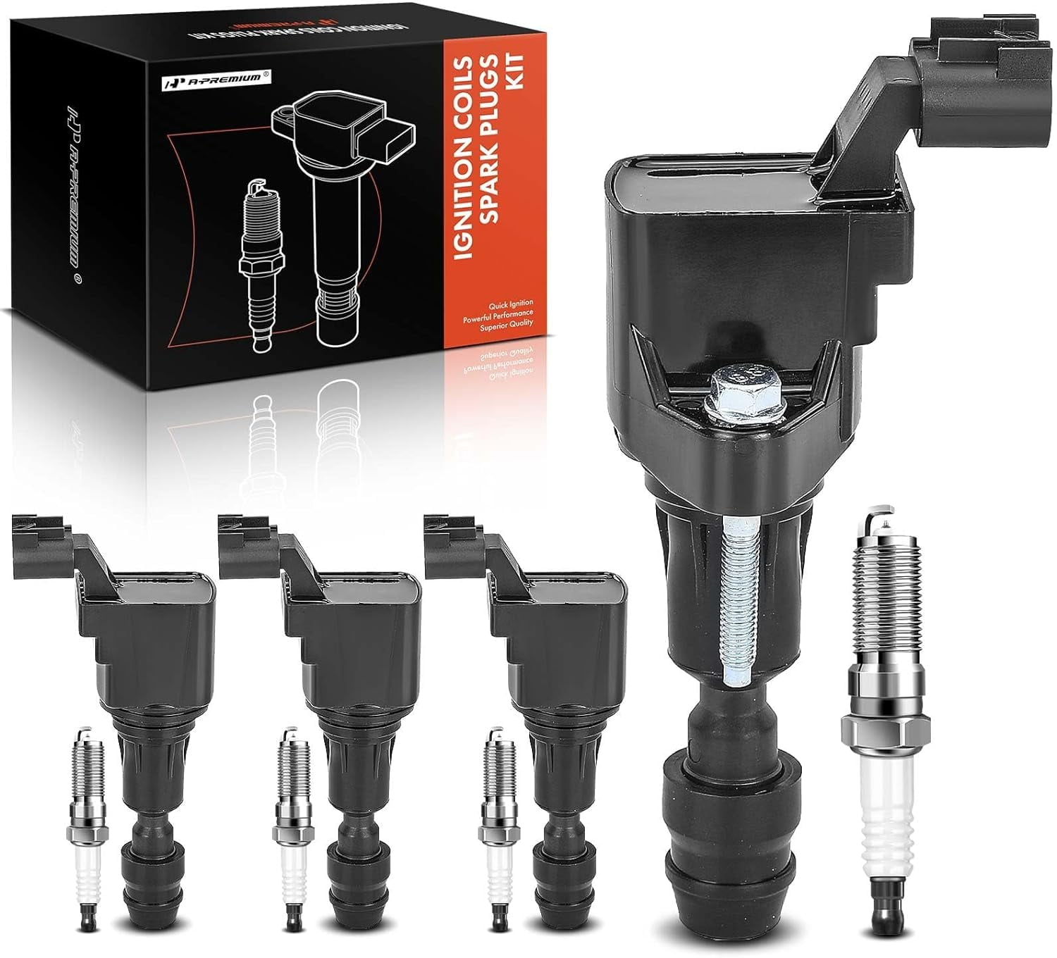 A-Premium Set of 4 Ignition Coil Pack and Iridium Spark Plugs Compatible with Chevrolet Equinox ...
