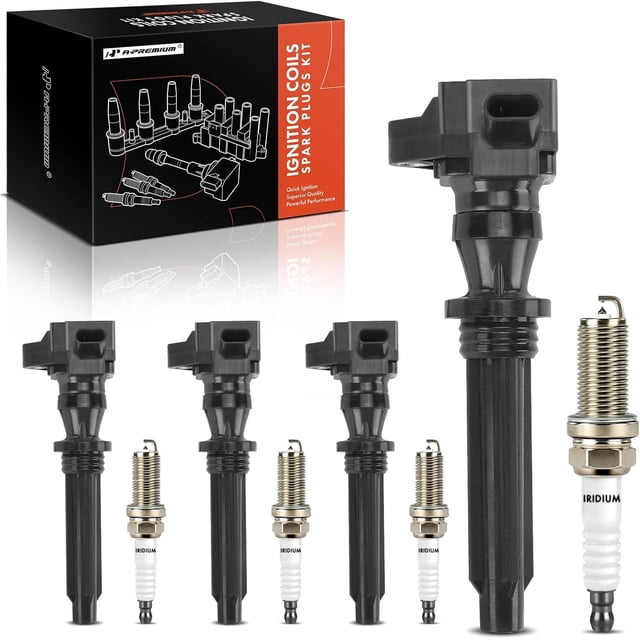 A-Premium Set of 4 Ignition Coil Pack and Iridium Spark Plugs ...