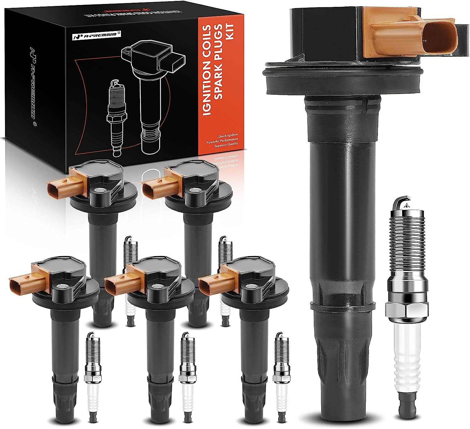 A-Premium Set of 6 Ignition Coil Pack and Iridium Spark Plugs ...