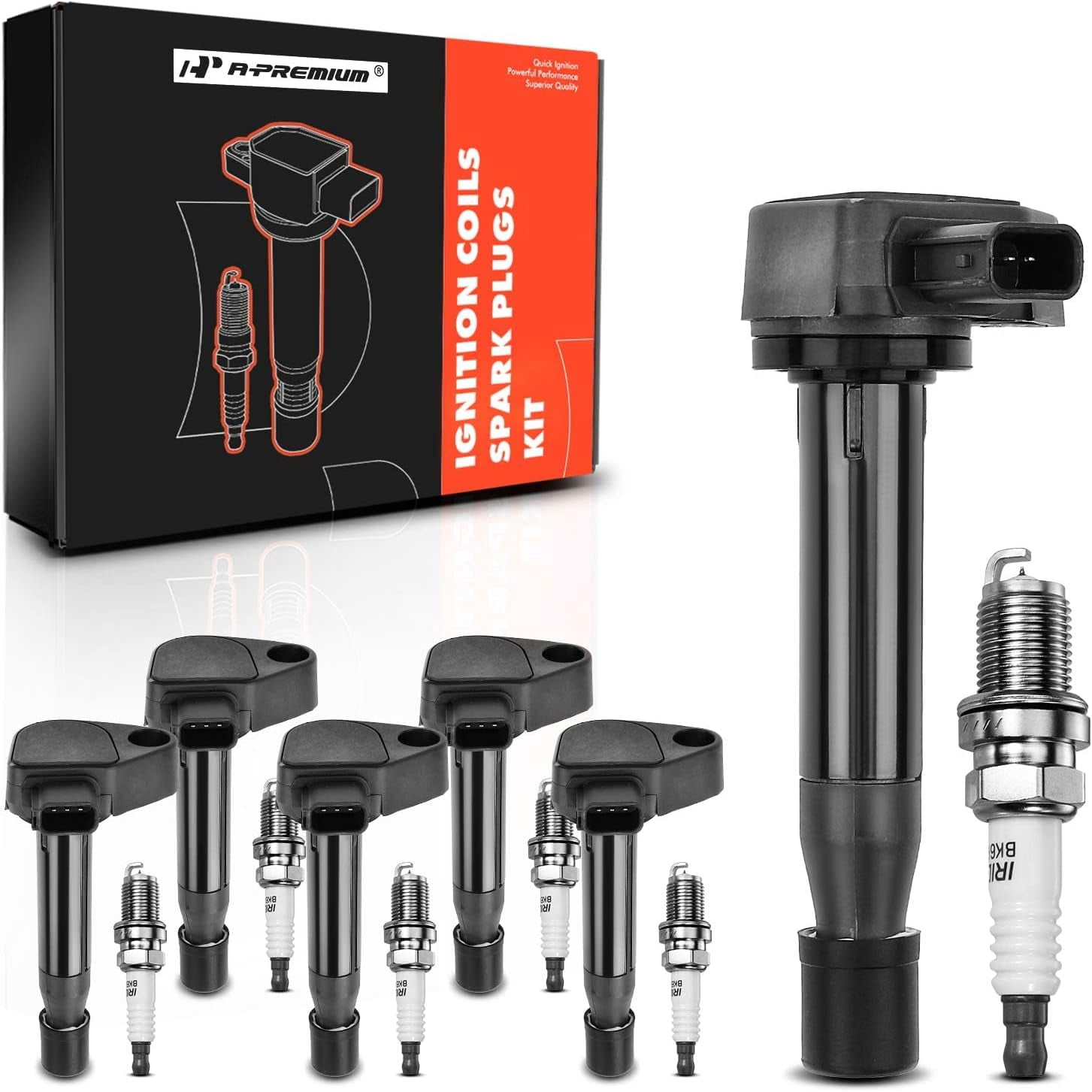 A-Premium Set of 6 Ignition Coil Pack and Iridium Spark Plugs ...