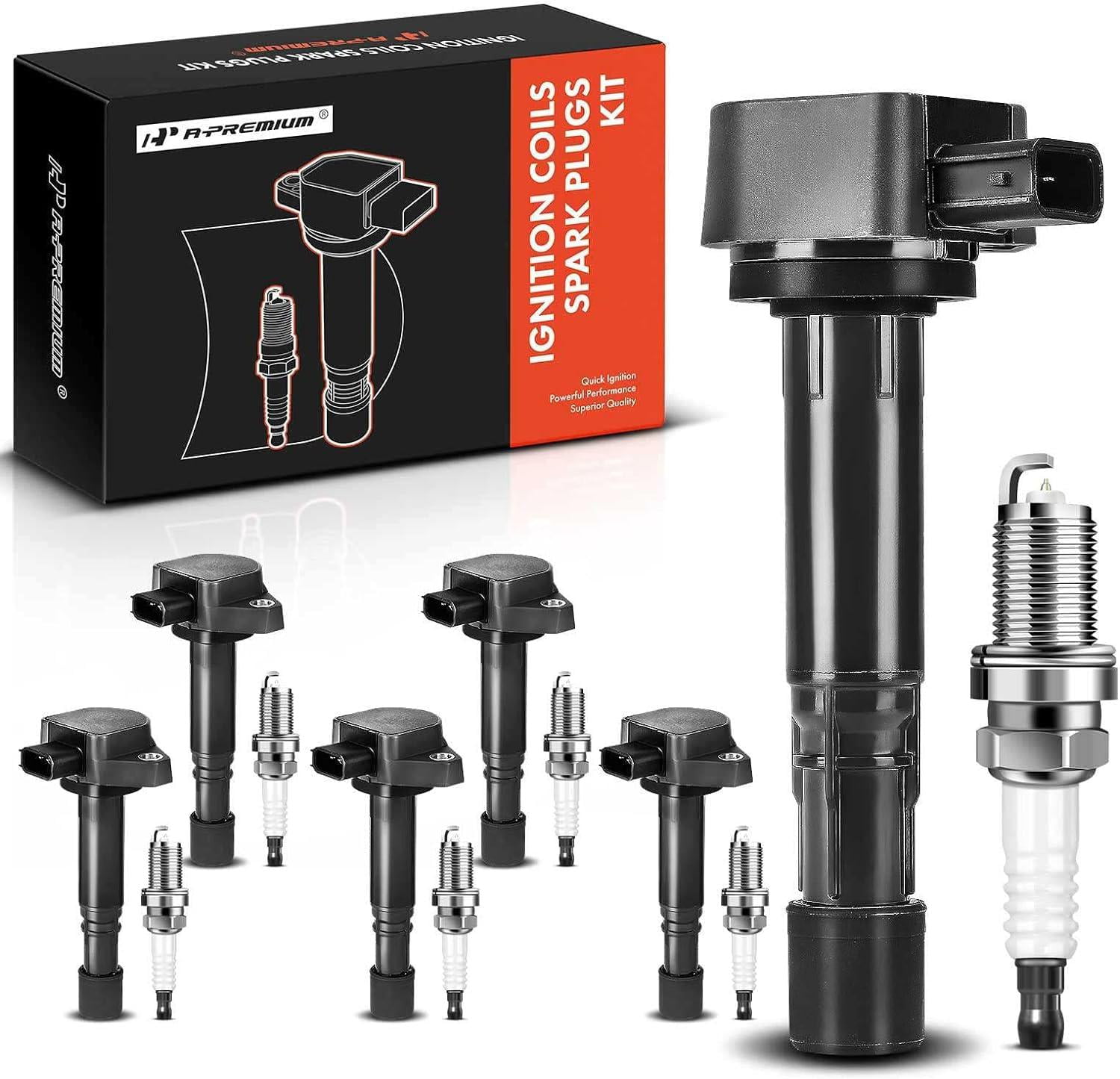 A-Premium Set of 6 Ignition Coil Pack and Iridium Spark Plugs ...