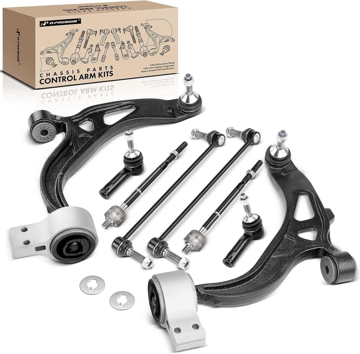 A-Premium Set of 8, Front Lower Control Arm, Sway Bar Link, Inner Outer ...