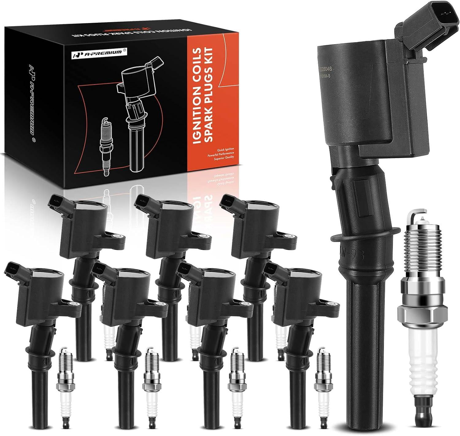 A-Premium Set of 8 Ignition Coil Pack and Iridium Spark Plugs ...