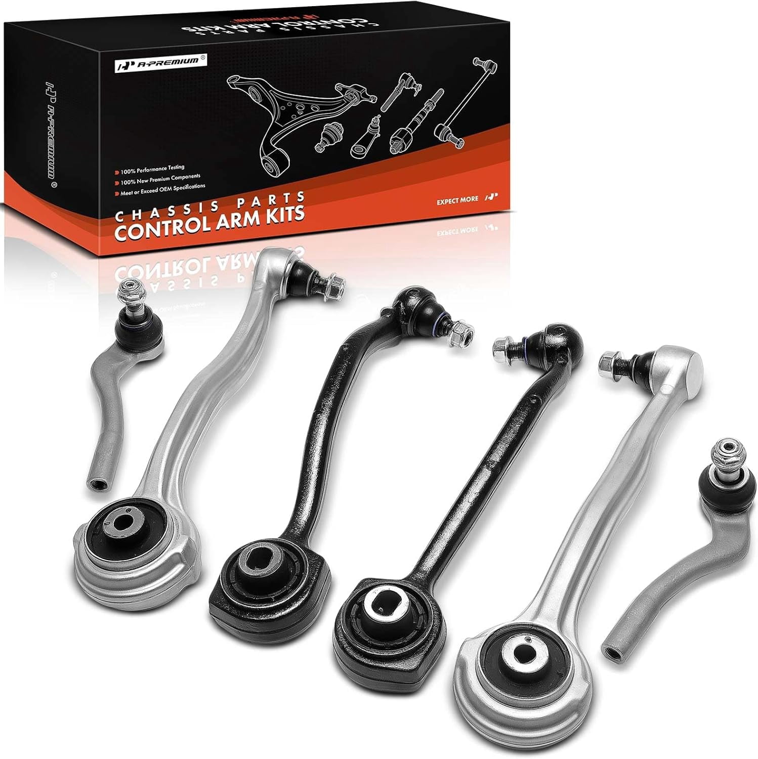 A-Premium Set of 6, Front Lower Control Arm, Outer Tie Rod End ...
