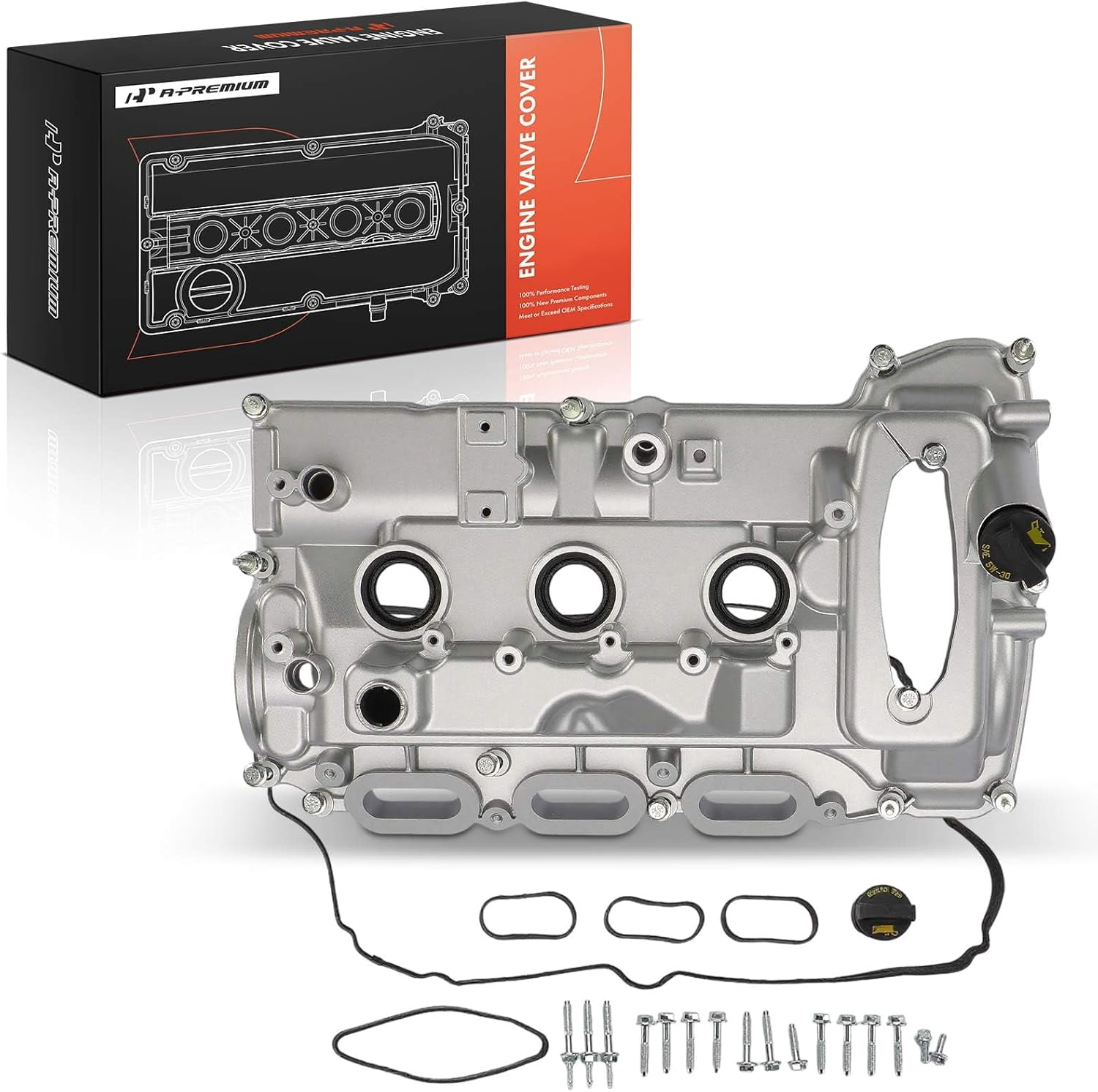 A-Premium Upgraded Aluminum Left Side Engine Valve Cover with Valve ...