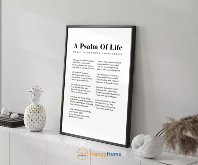 A Psalm Of Life Wall Art Henry Wadsworth Longfellow Poem Prints Art ...