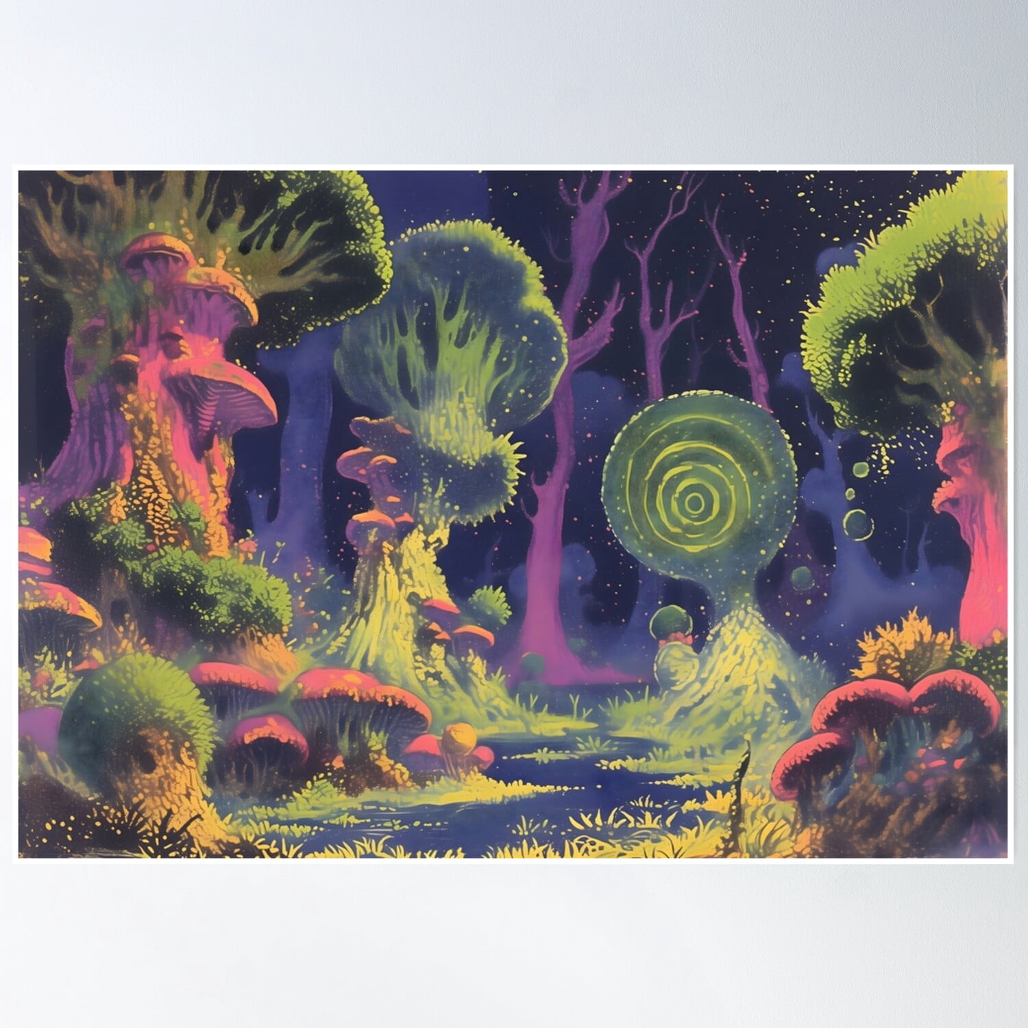 A Psychedelic Forest Adventure Poster Wall Art Modern Wall Decor Art ...