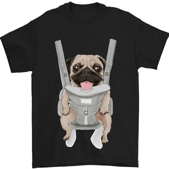 A Pug In A Baby Harness Funny Dog T-Shirt - Walmart.com