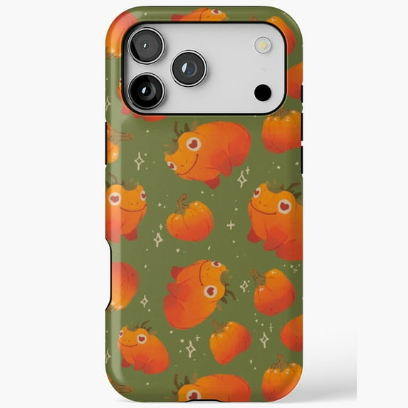 A Pumpkin Frogs Repeating Pattern Themed Graphic iPhone 11 through 17 ...