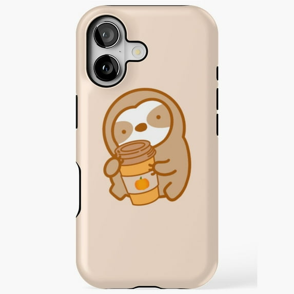 A Pumpkin Spice Latte Sloth Themed Cute Animal iPhone 11 through 17 Pro ...