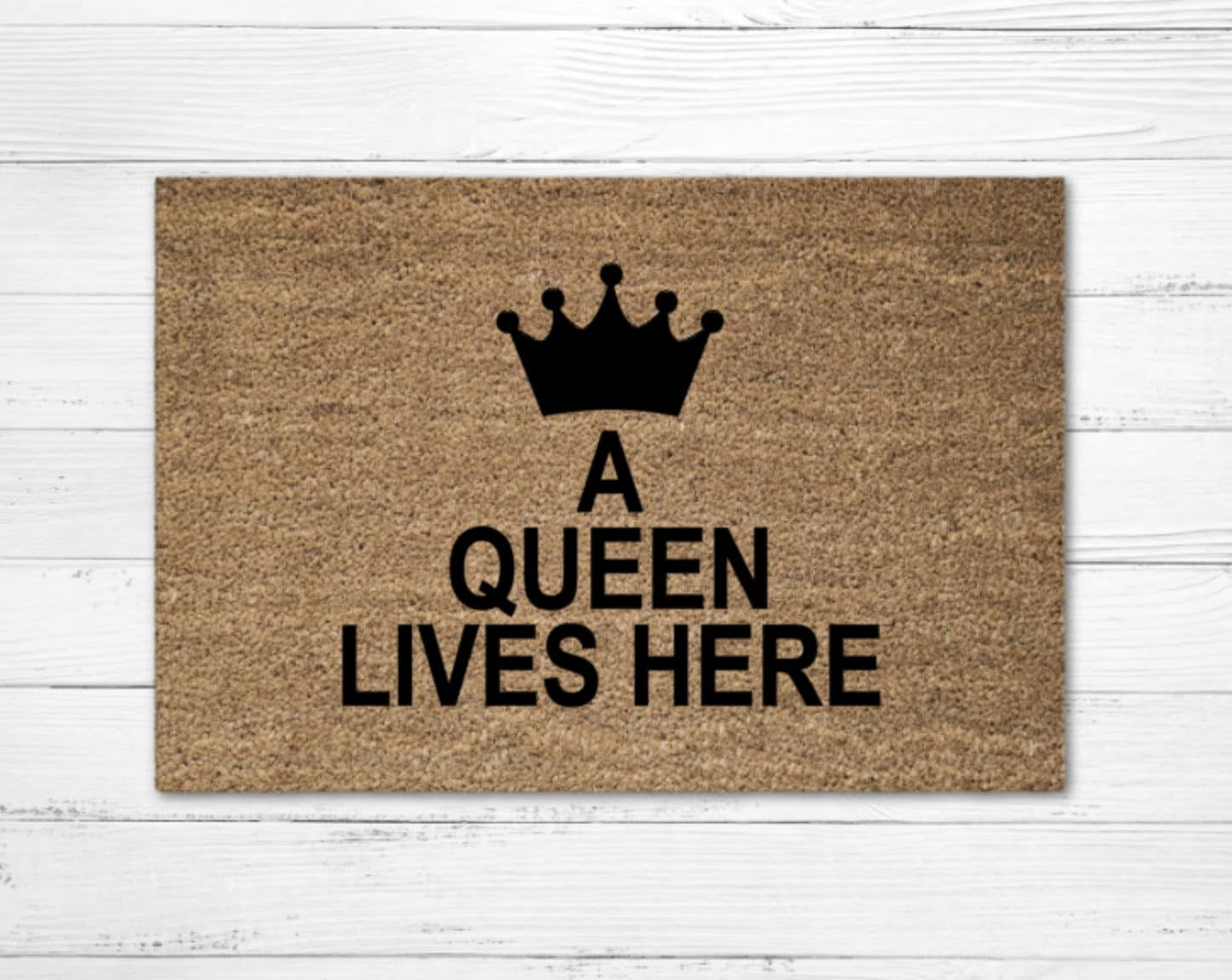 A Queen Lives Here Doormat Mat, Funny Door Mat, Doormat, Housewarming ...