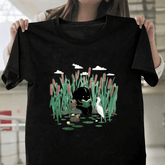 A Quiet Lake Spot Whimsical Animal Nature Art Print Graphic Unisex T ...