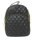 A Quilted Vegan Leather Triple Section Backpack Black - Walmart.com