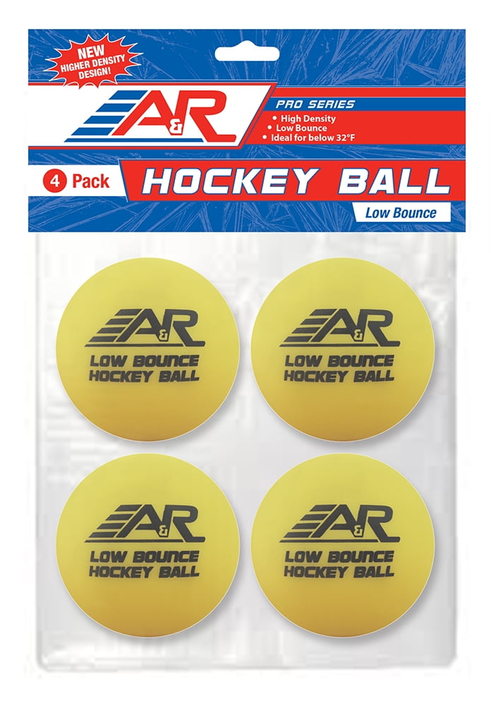 A&R Sports Low Bounce Ball Hockey Balls, Yellow, 4-Pack - Walmart.com