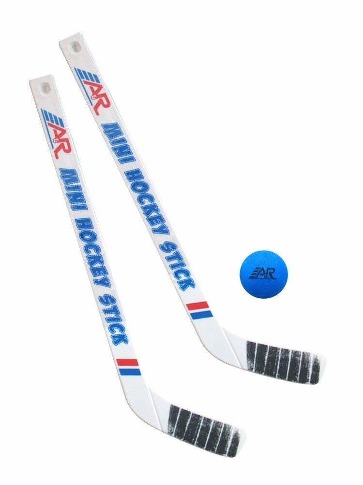 A&R Sports Mini Knee Hockey Stick Set, 2 Sticks & 1 Sponge Ball ...