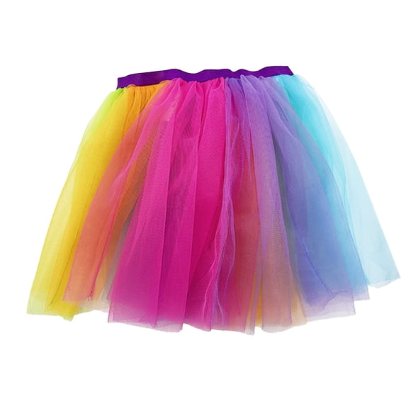 Way To Celebrate Women's Rainbow Tulle Tutu L/XL, 14.5 Inch Length ...
