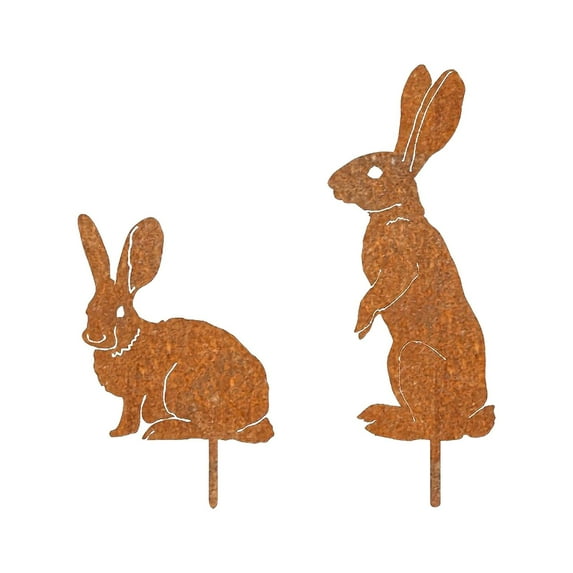 A Rabbit Garden Stake Outdoor Ground Decoration Metal Yard Art For ...
