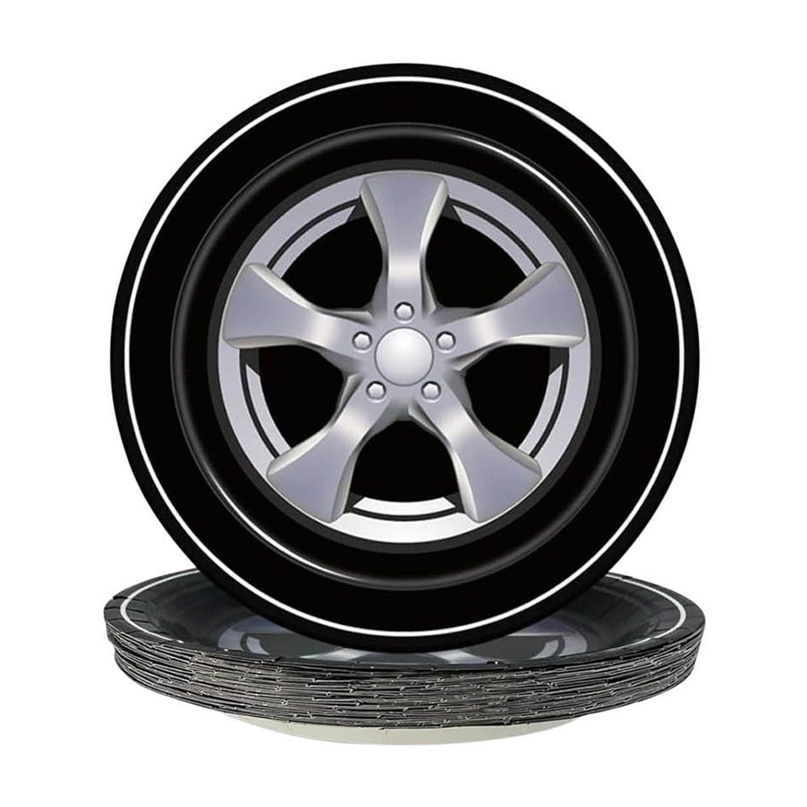 A Racing Party Disposable Paper Plates 7Inch 20 Pieces Tire Track ...