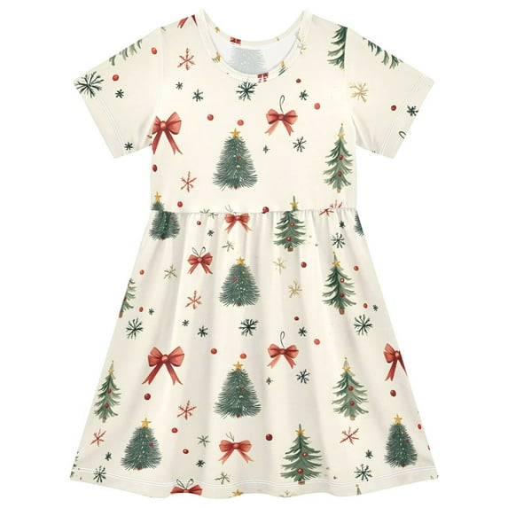A Rapping Paper for Chirstmas Christmas Topic Light Short Sleeve Dress ...