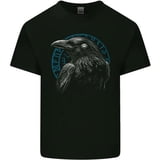 A Raven In Viking Symbols Text Valhalla T-Shirt - Walmart.com