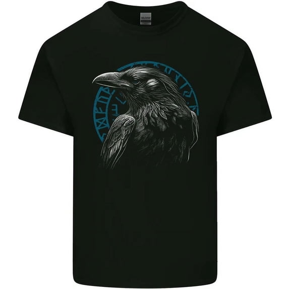 A Raven In Viking Symbols Text Valhalla T-Shirt - Walmart.com