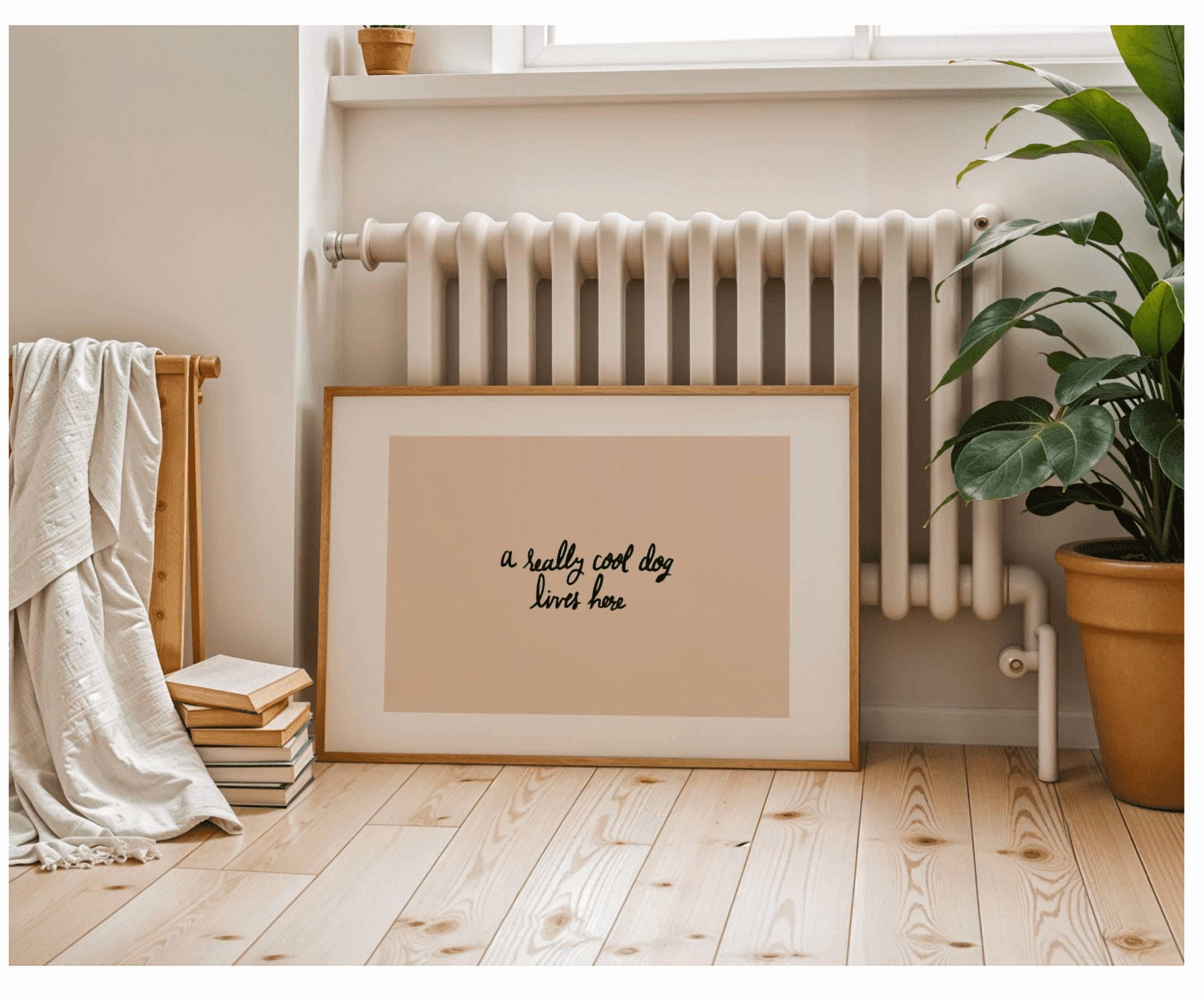 A Really Cool Dog Lives Here Funny Dog Poster Handdrawn Typography ...