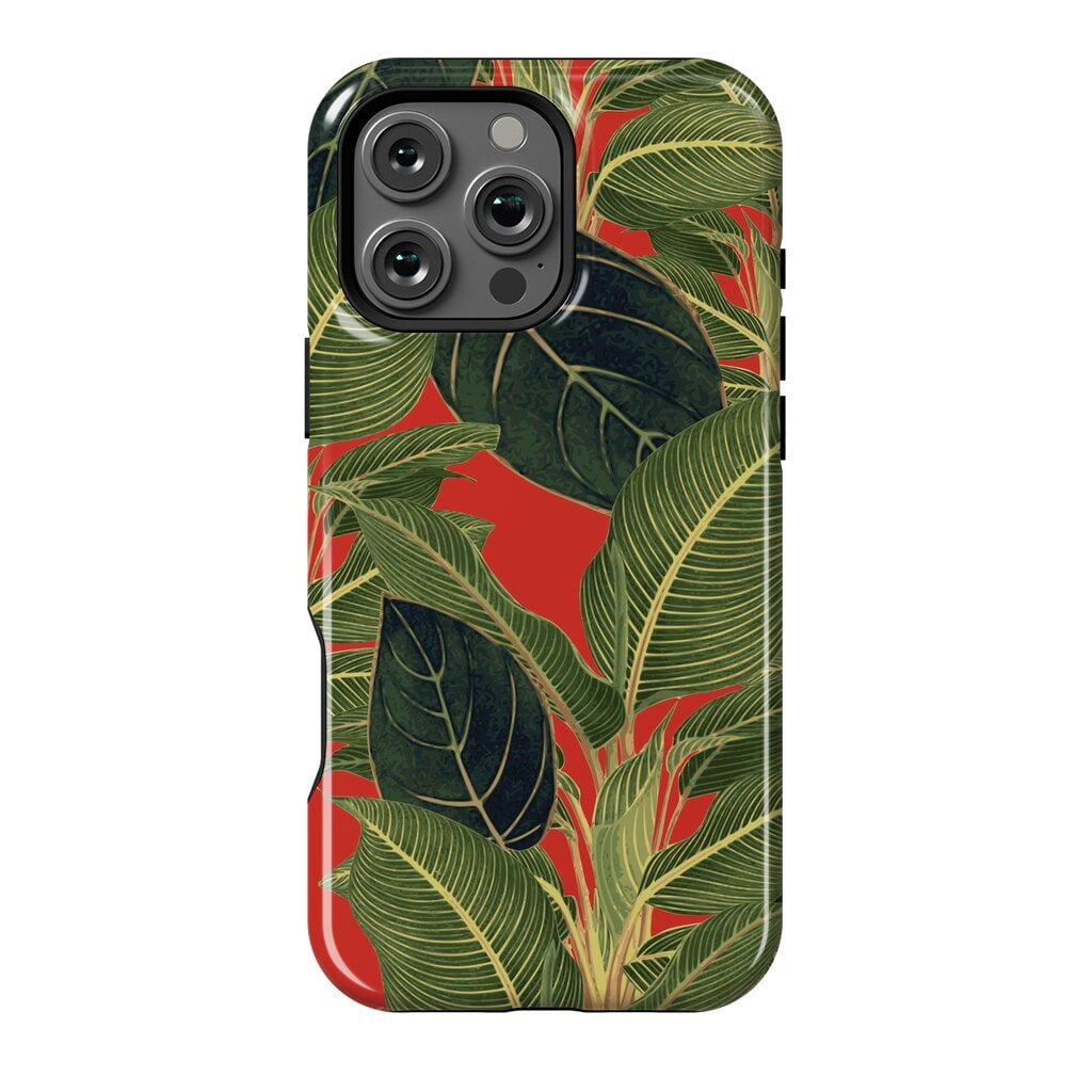 A Red Tropic Bloom Themed Botanical And Exotic Floral Tough Case for ...