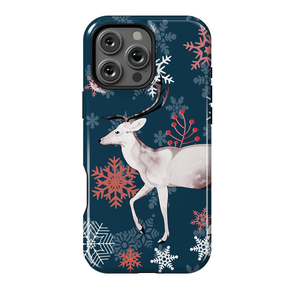 A Reindeer And Snowflakes Winter Illustration Themed Tough Case for ...