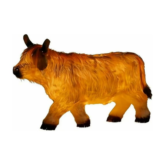 A Resin Craft Light Up Cow Imitation Straw Home Decor Desktop Ornament ...