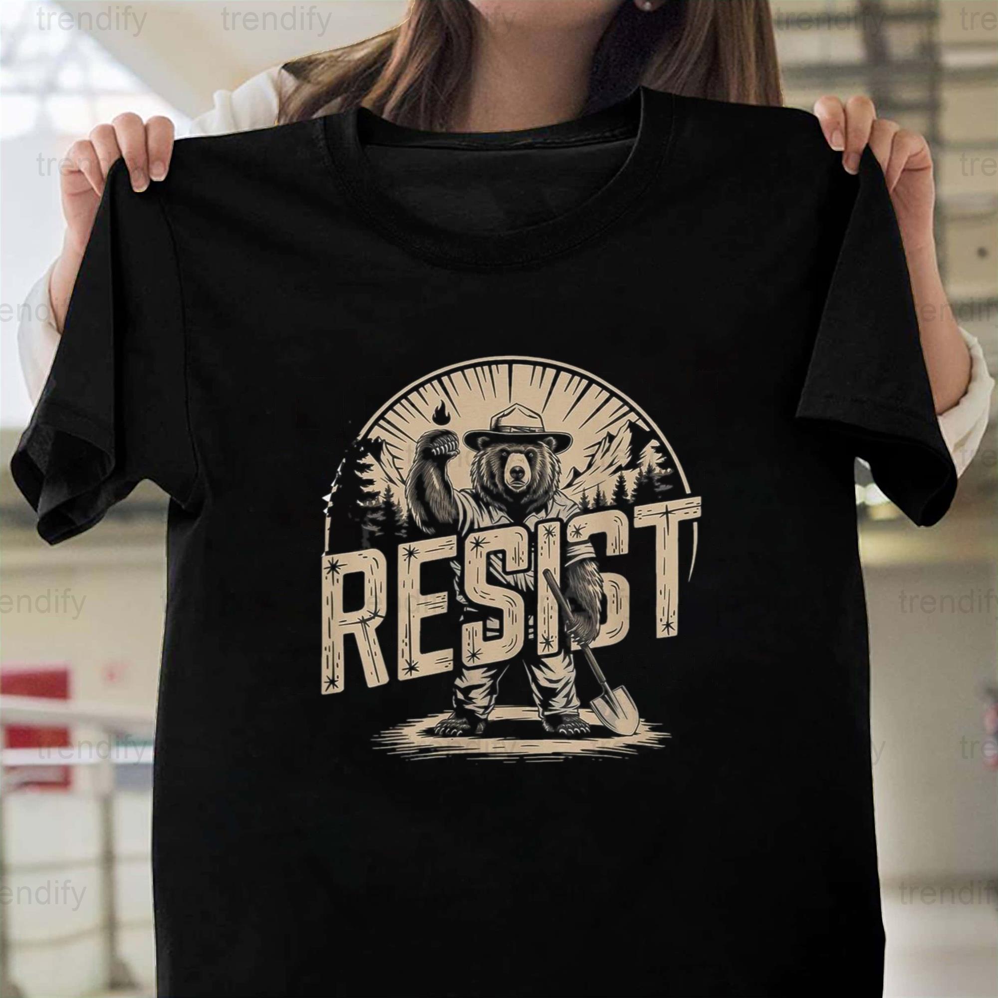 A Resist Bear Graphic for Parks and Support Nature Lovers Vintage ...