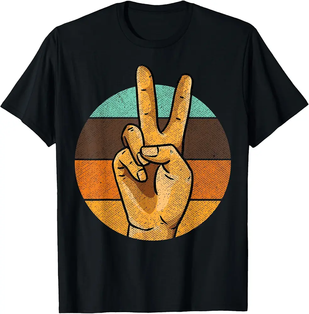 A Retro Hippie Gift with a Vintage 60s Peace Unisex T-Shirt, up to Size ...