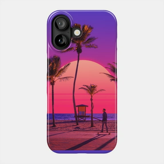 A Retro and Vibrant Vaporwave Sunset Landscape VI Case for iPhone 11 ...
