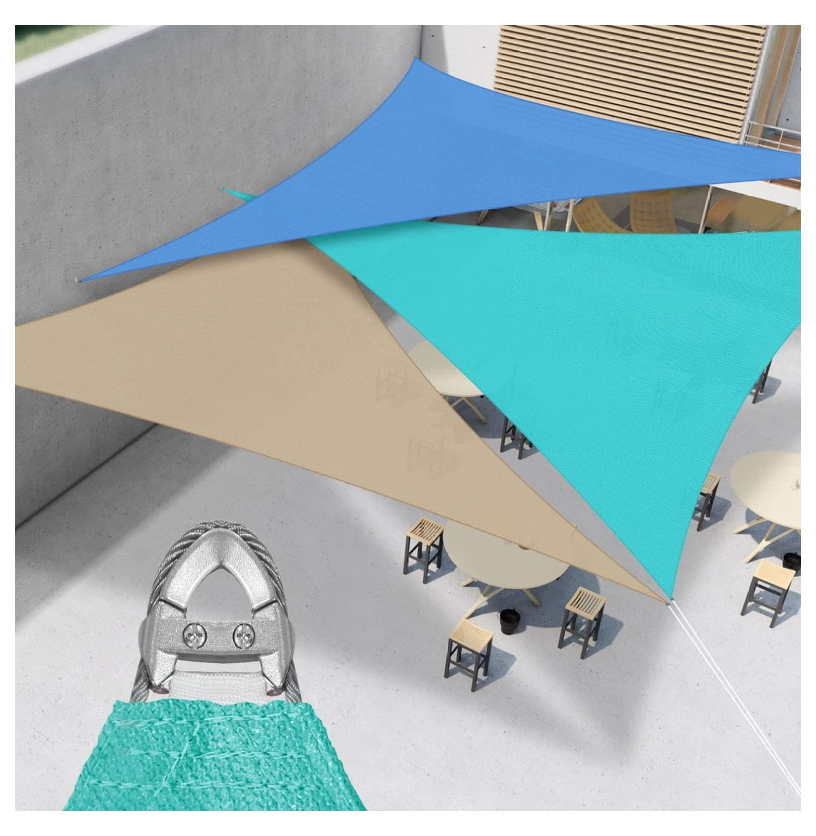 A-Ring Reinforcement Sun Shade Sail ' x ' x ' Equilateral Lriangle ...