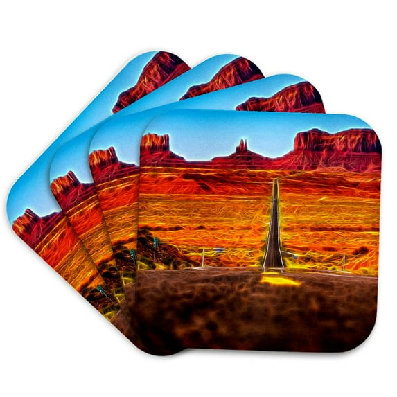 3drose, a Road Through Red Rock Country Image of Light Infused Painting ...