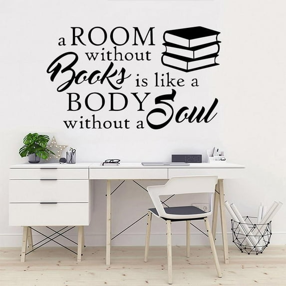 A Room Without Books Wall Sticker Vinyl Decals Art Wallpaper Study Room ...