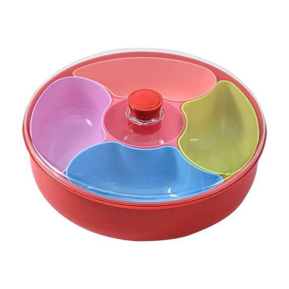 A Rotating Candy Plates With Plastic Compartment For Dried Fruit And ...