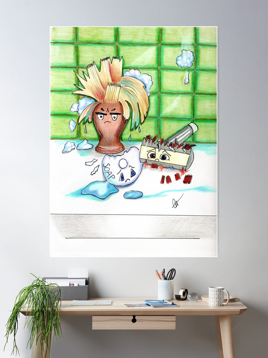 A Rough Shave Poster Wall Art, Modern Wall Decor For Living Room ...