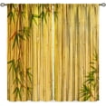 A Row of Bamboo Leaves Print Curtain For Living Room Shading Cloth ...