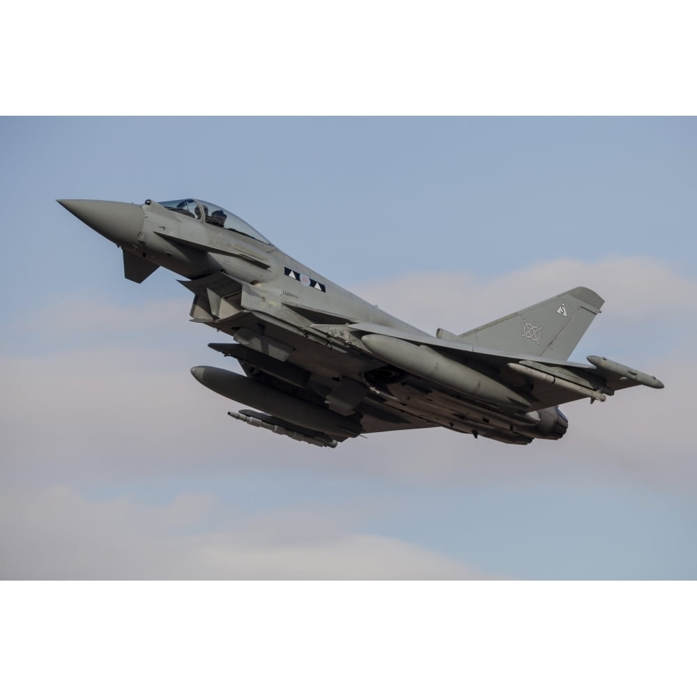 A Royal Air Force Typhoon fighter jet taking off Poster Print - Walmart.com