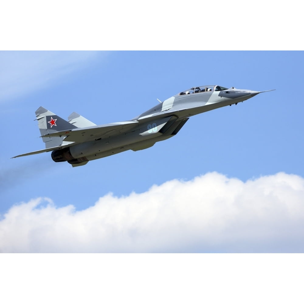 A Russian MiG-29 jet fighter taking off Zhukovsky Russia. Poster Print ...