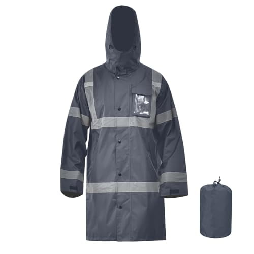 A-SAFETY High Vis Rain Jacket Trench Coat &Safety Rain Jacket RIVER ...