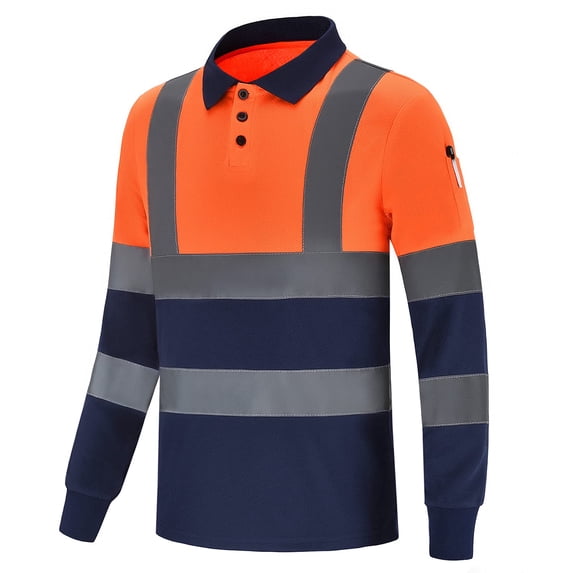 A-SAFETY Long sleeves Hi Vis Safety Daily Work Construction Polo Shirts ...
