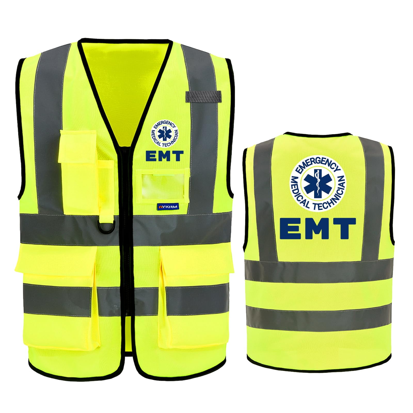 A-SAFETY Reflective Security Safety Vests Heavy Duty with 7 Pockets and ...