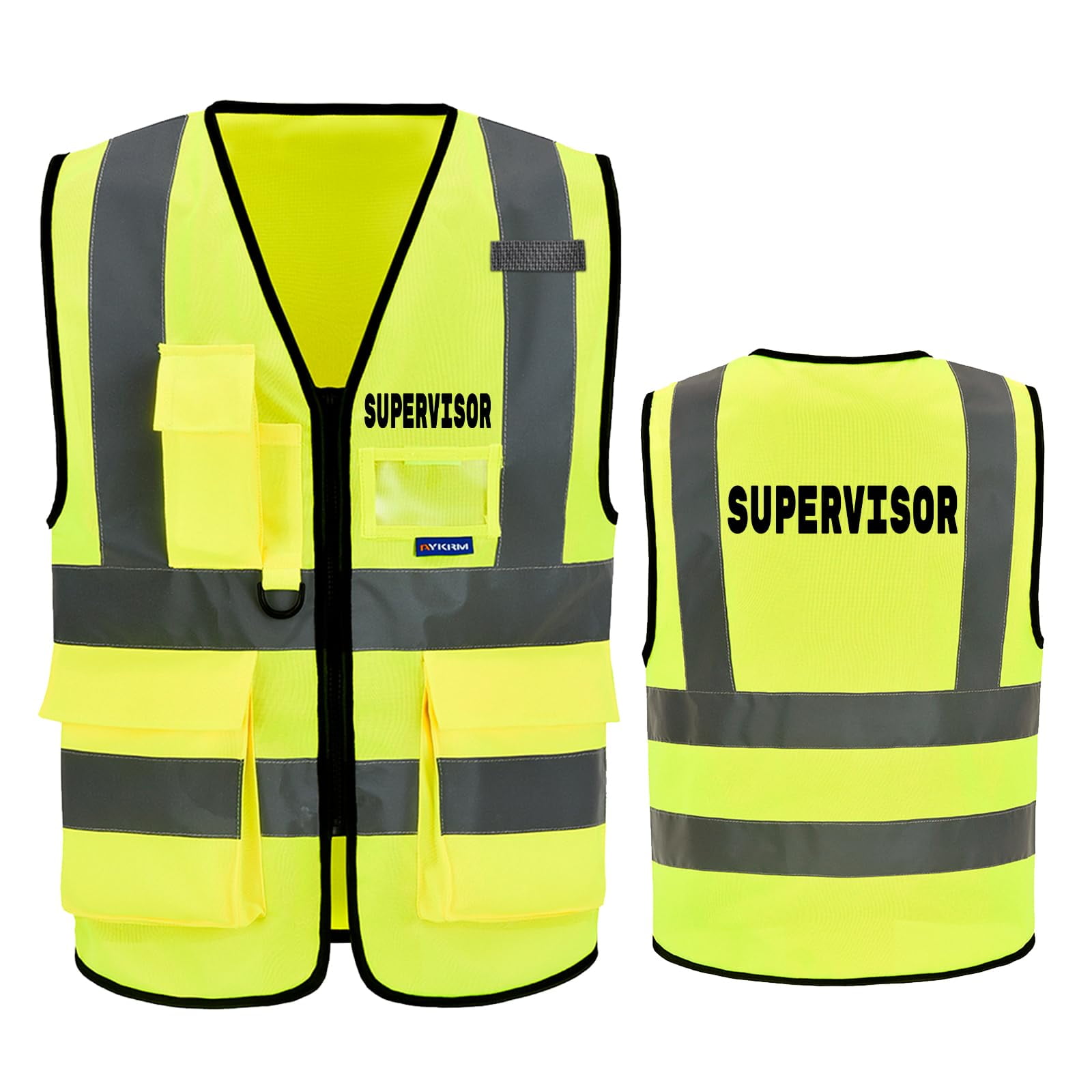 A-SAFETY Reflective Security Safety Vests Heavy Duty with 7 Pockets and ...