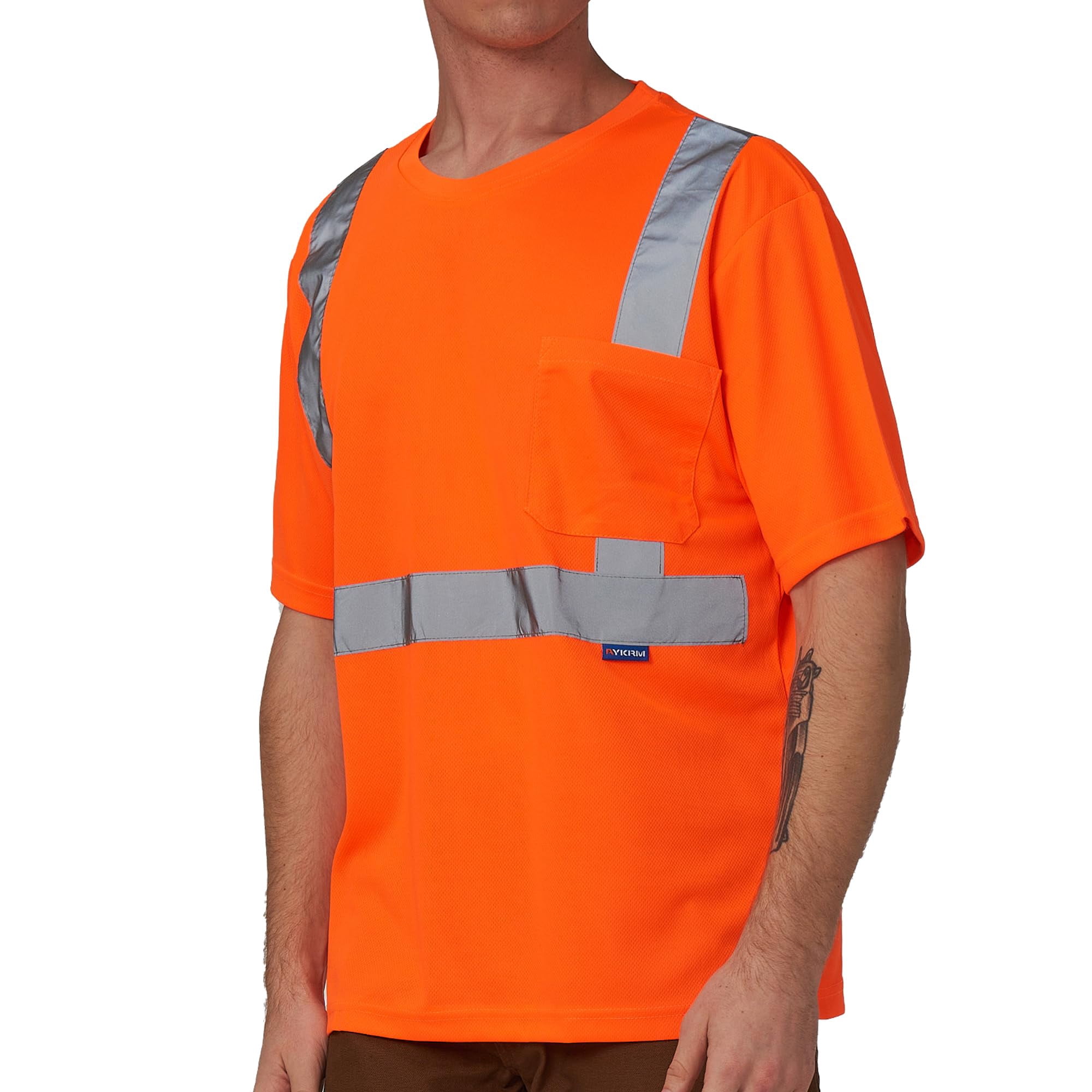 A-SAFETY Safety Shirt,High Visibility Work T Shirt Long Short Sleeve ...
