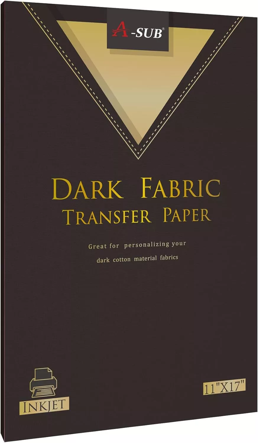 A-SUB Dark Transfer Paper for Inkjet Printer 11x17, Iron-On Dark T ...