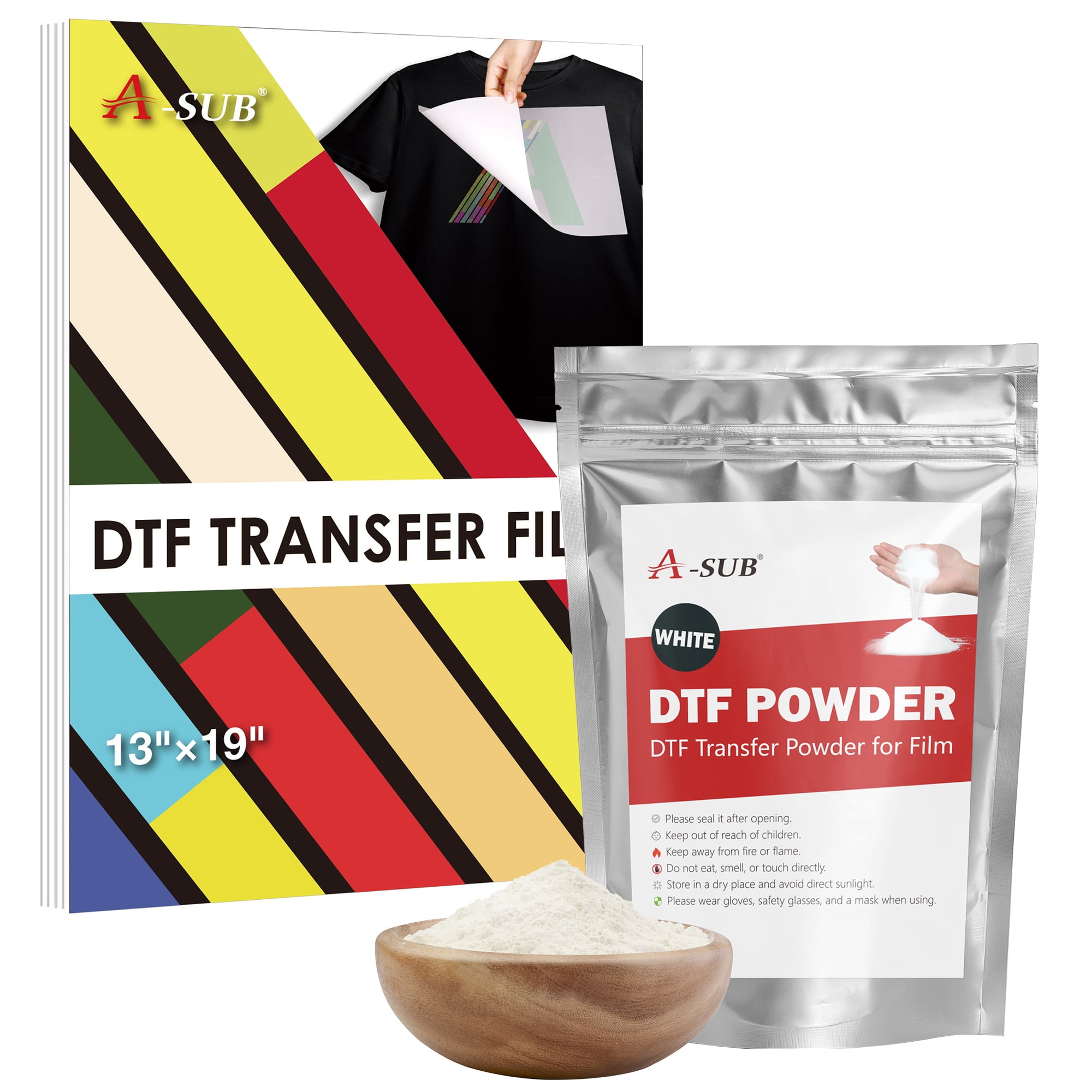 A-SUB Direct to Film Bundle Kit - A-SUB DTF Film 13x19 A3+ 50 Sheets + A-SUB DTF Powder for ...